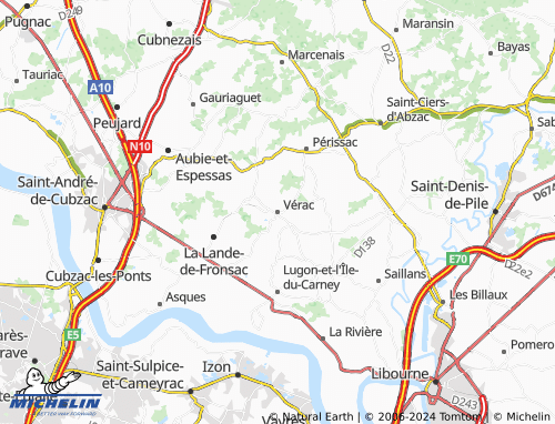 Carte MICHELIN Vérac - ViaMichelin