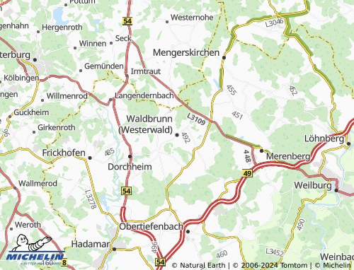 MICHELIN-Landkarte Waldbrunn (Westerwald) - ViaMichelin