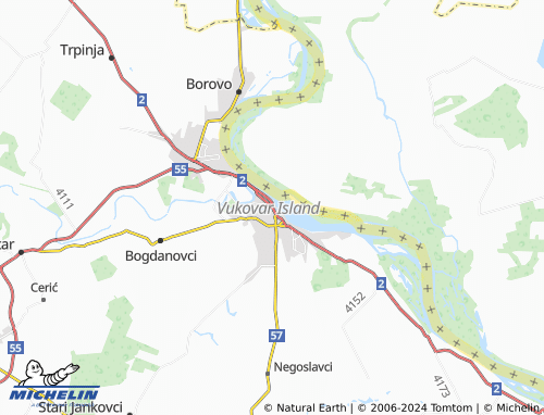 MICHELIN Vukovar map - ViaMichelin