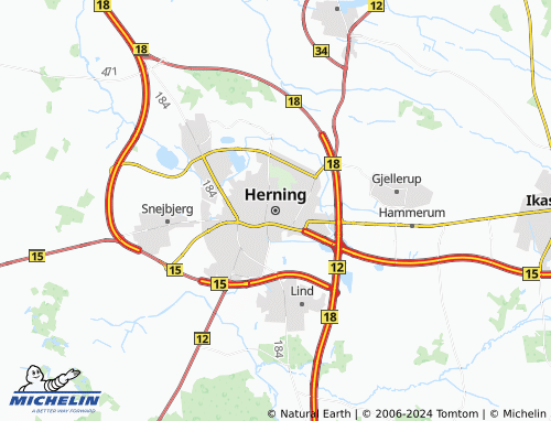 MICHELIN-Landkarte Herning - ViaMichelin