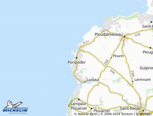 Carte MICHELIN Porspoder - ViaMichelin