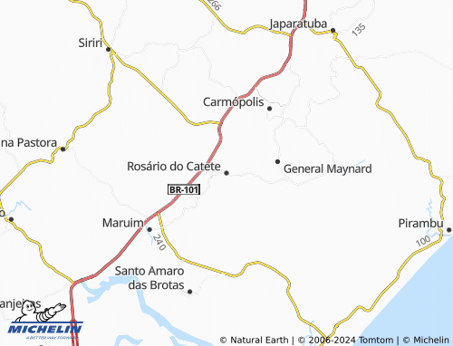 Mapa MICHELIN Rosário do Catete - ViaMichelin