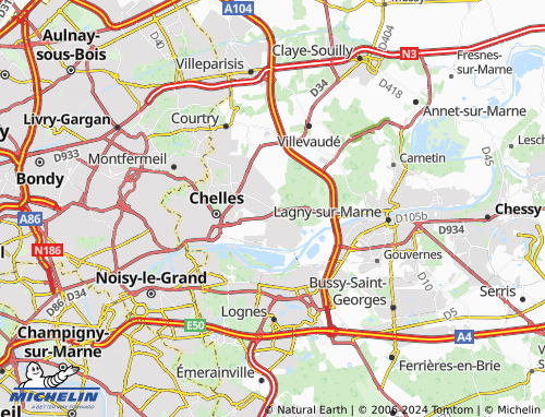 Carte MICHELIN Brou-sur-Chantereine - ViaMichelin