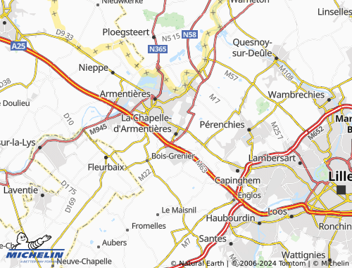 Carte MICHELIN La Chapelle-d'Armentières - ViaMichelin