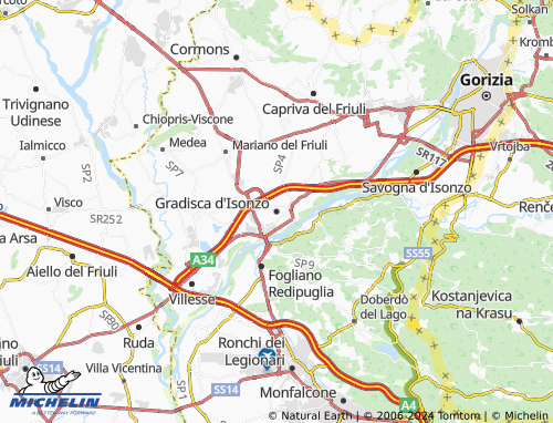 Mappa MICHELIN Gradisca d'Isonzo - ViaMichelin