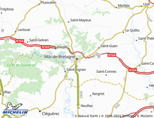 Carte MICHELIN Mûr-de-Bretagne - ViaMichelin