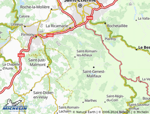 Carte MICHELIN Saint-Romain-les-Atheux - ViaMichelin