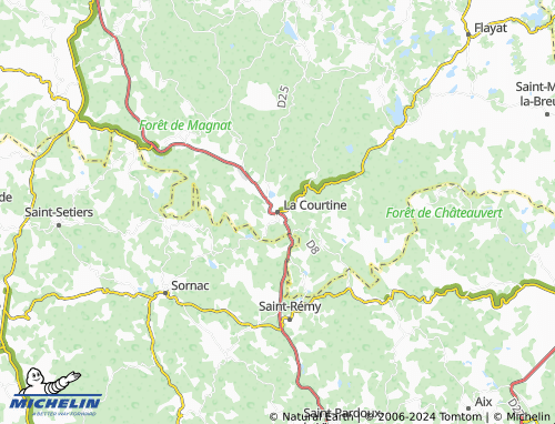 Carte MICHELIN La Courtine - ViaMichelin