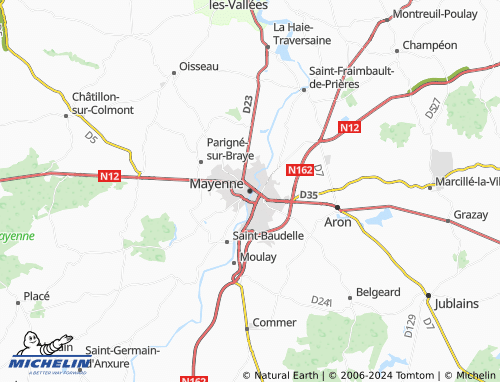 MICHELIN Mayenne map - ViaMichelin