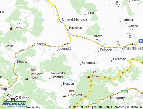 MICHELIN Širkovce map - ViaMichelin