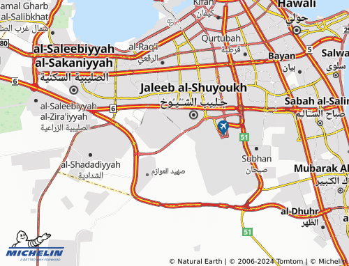 MICHELIN Abdullah Al Mubarak-West Jleeb map - ViaMichelin