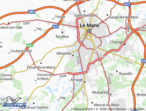 Carte MICHELIN Allonnes - ViaMichelin