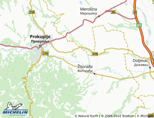 Carte MICHELIN Podina - ViaMichelin
