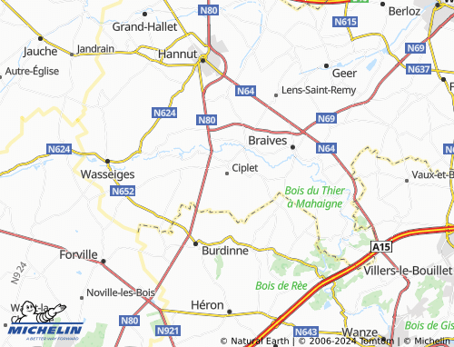 Carte MICHELIN Ciplet - ViaMichelin