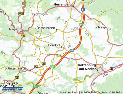 MICHELIN-Landkarte Bondorf - ViaMichelin