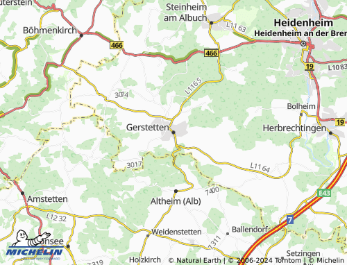 MICHELIN-Landkarte Gerstetten - ViaMichelin