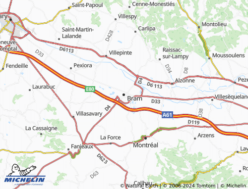 Carte MICHELIN Bram - ViaMichelin