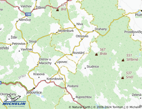 Mapa MICHELIN Rozstání - ViaMichelin