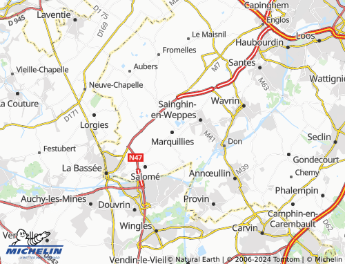 Carte MICHELIN Marquillies - ViaMichelin