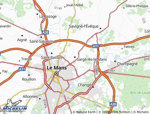 Carte MICHELIN Sargé-lès-le-Mans - ViaMichelin