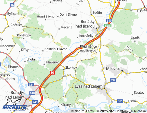 Mapa MICHELIN Tuřice - ViaMichelin