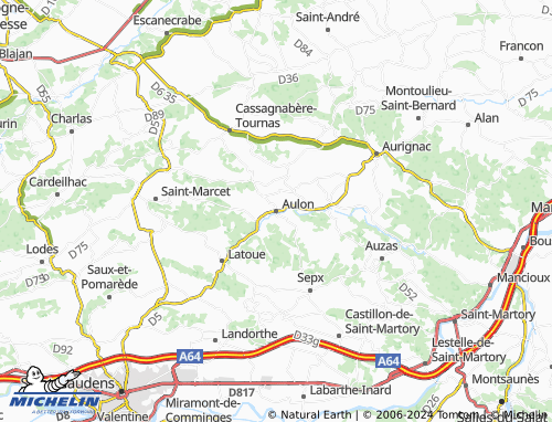 Mapa MICHELIN Aulon - ViaMichelin