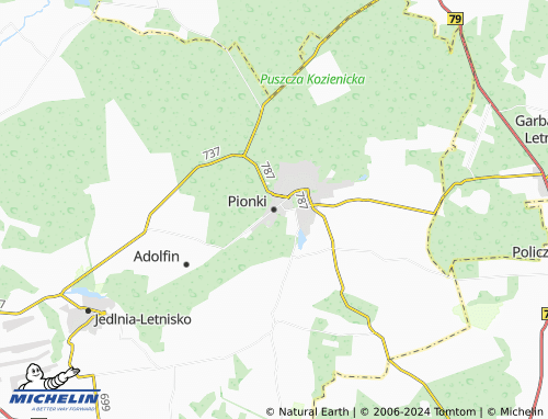Mapa MICHELIN Pionki - ViaMichelin