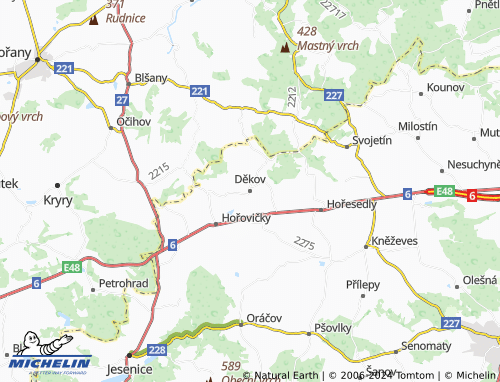 Mapa MICHELIN Děkov - ViaMichelin