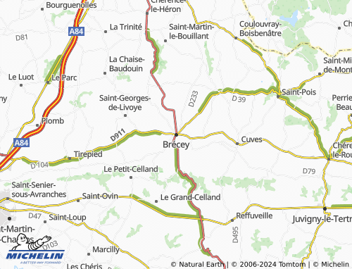 Carte MICHELIN Brécey - ViaMichelin