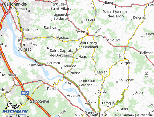 Carte MICHELIN Haux - ViaMichelin