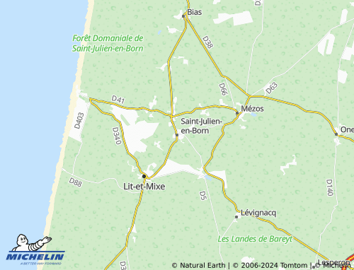 Carte MICHELIN Saint-Julien-en-Born - ViaMichelin