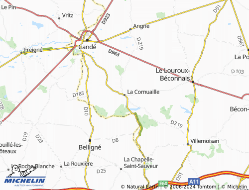 Carte MICHELIN La Cornuaille - ViaMichelin