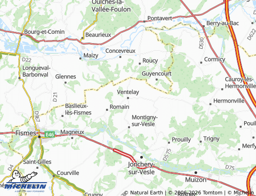 MICHELIN Ventelay map - ViaMichelin