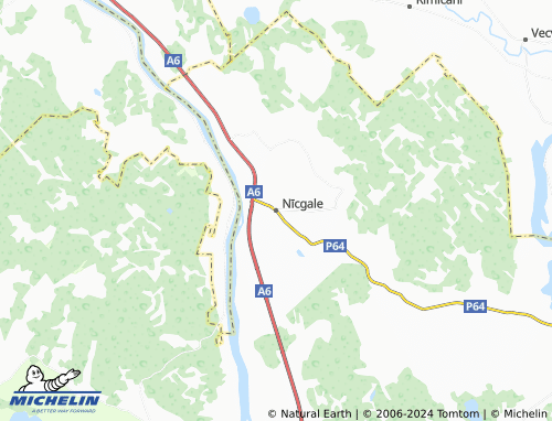 MICHELIN Nīcgales pagasts map - ViaMichelin