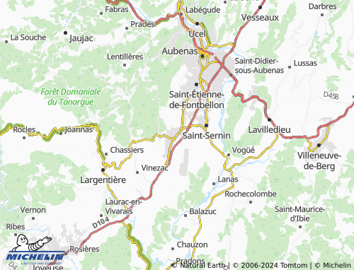 Carte MICHELIN Lachapelle-sous-Aubenas - ViaMichelin