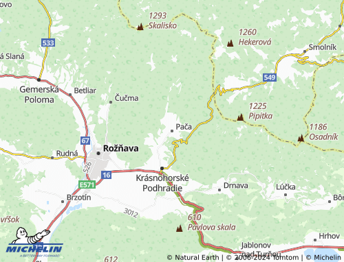 Mapa MICHELIN Pača - ViaMichelin
