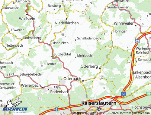 MICHELIN-Landkarte Mehlbach - ViaMichelin