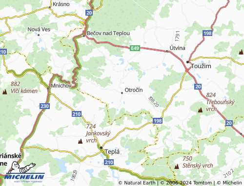 MICHELIN Otročín map - ViaMichelin