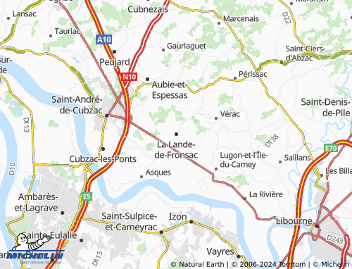 Carte MICHELIN La Lande-de-Fronsac - ViaMichelin