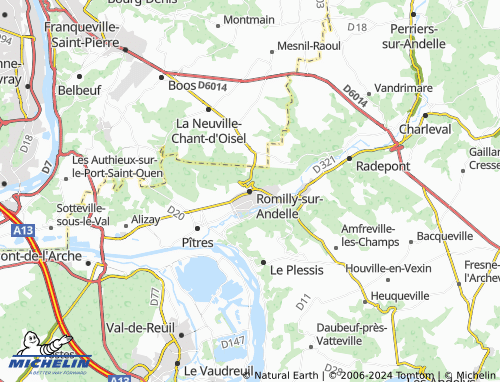 Carte MICHELIN Romilly-sur-Andelle - ViaMichelin
