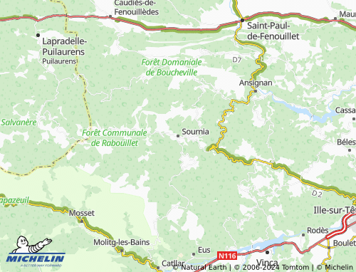 Carte MICHELIN Sournia - ViaMichelin