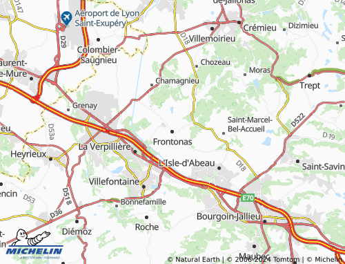 Carte MICHELIN Frontonas - ViaMichelin