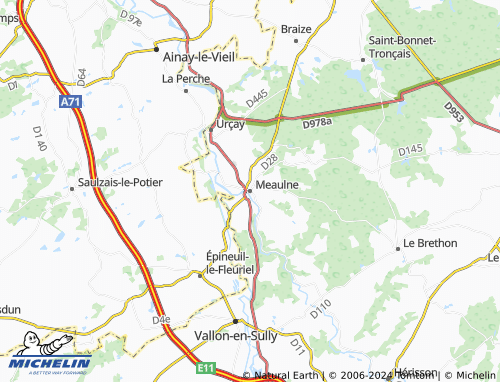 Carte MICHELIN Meaulne-Vitray - ViaMichelin