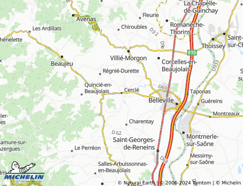 Carte MICHELIN Cercié - ViaMichelin