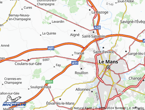 Carte MICHELIN Trangé - ViaMichelin