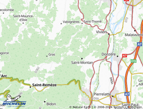 Carte MICHELIN Larnas - ViaMichelin