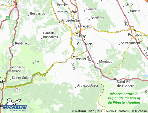 Carte MICHELIN Asson - ViaMichelin
