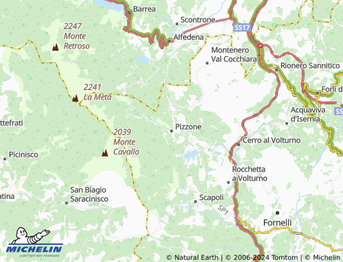 MICHELIN Pizzone map - ViaMichelin