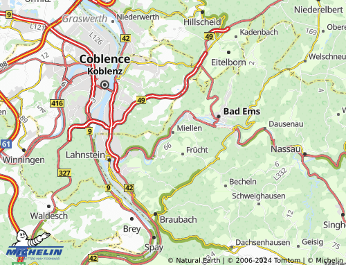 MICHELIN Miellen map - ViaMichelin