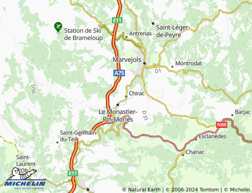 Carte MICHELIN Chirac - ViaMichelin